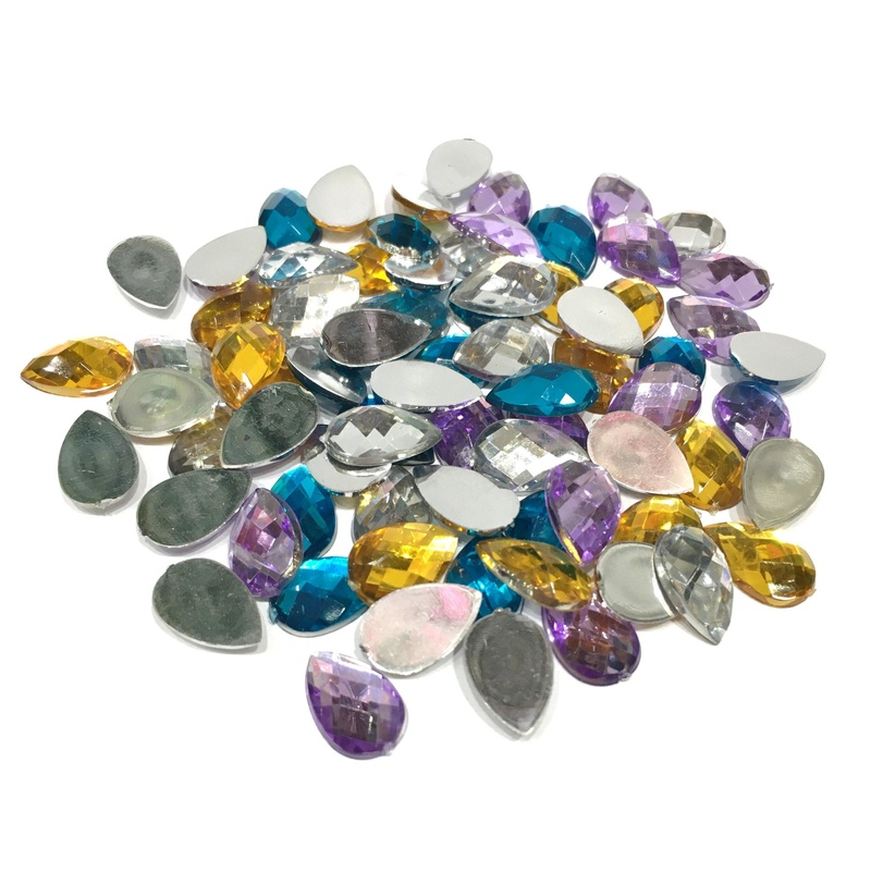 Acrylic Flatback Rhinestones (Non Adhesive), High Quality, 8x13mm ...