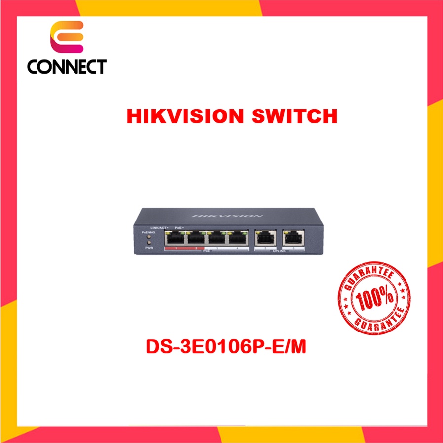 HIKVISION DS-3E0106P-E/M 4 Port Unmanaged PoE Switch | Shopee Malaysia