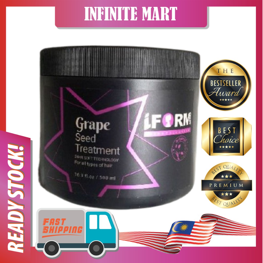 [ NEW ]iFORM Grape Seed Hair Treatment 24HR Soft Technology (500ml ...