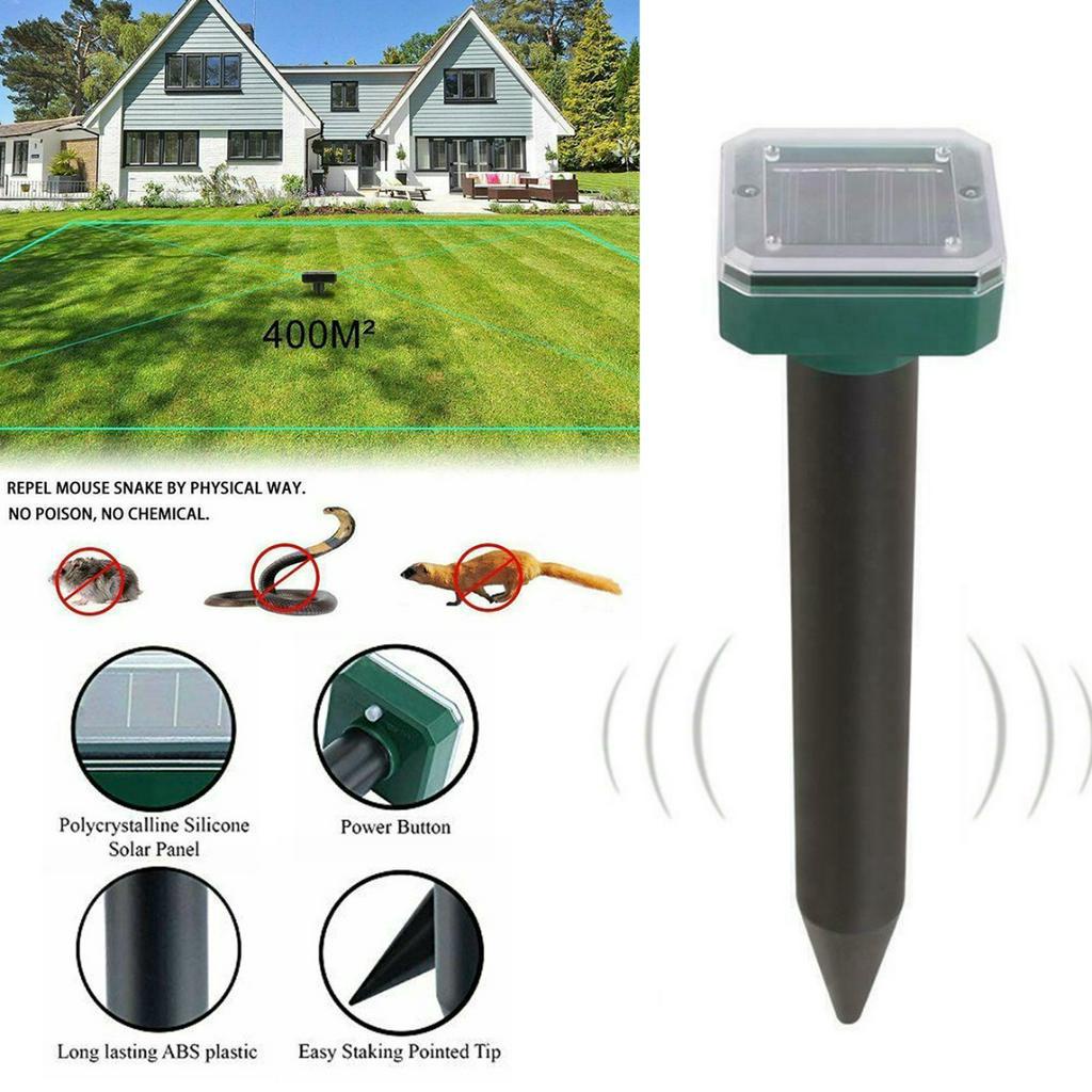 Ultrasonic Solar Snake Mouse Pest Rodent Repeller Garden Yard Anti ...