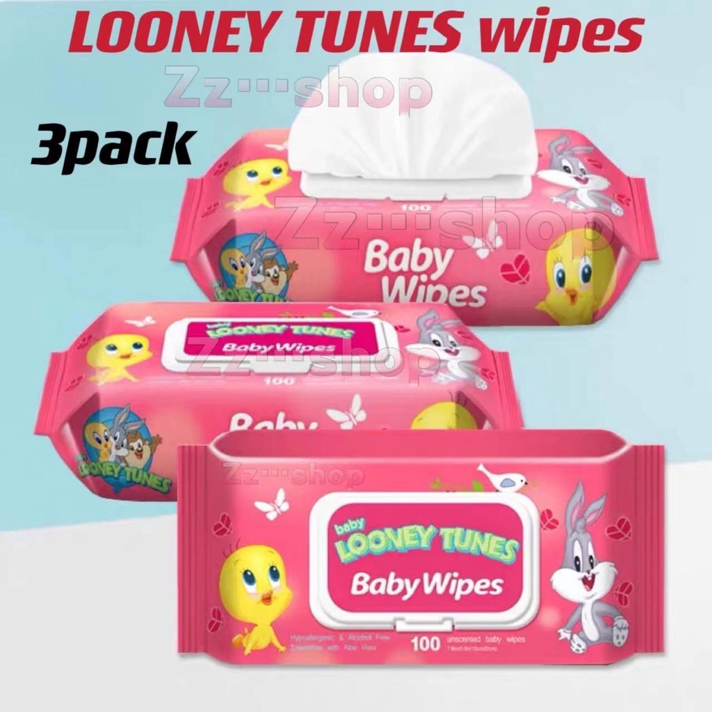 (3pcs)Big size Looney-Rabbit Baby Wipes (Hypoallergenic&Alcohol Free ...
