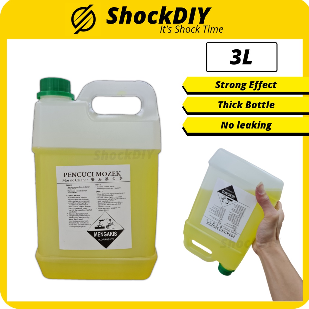 3 LITER Mosaic Cleaner Asid Kuning Acid Pencuci Mosek Cement Remover ...