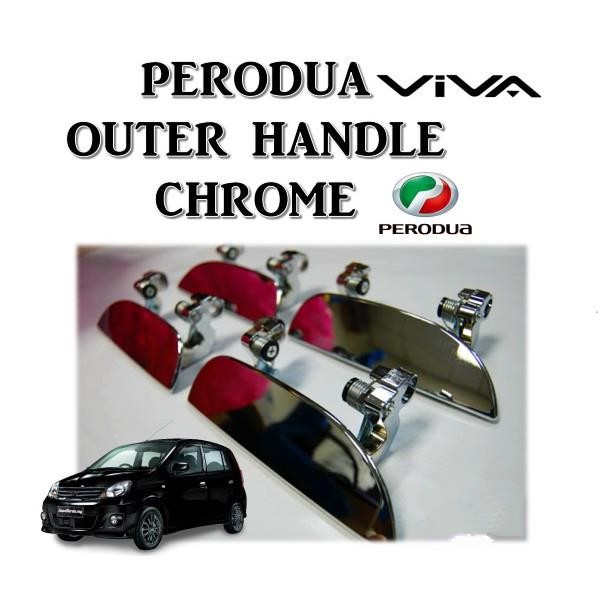 Perodua Viva CHROME Door Outer Handle 4pcs HIGH Quality ( No Modf ...