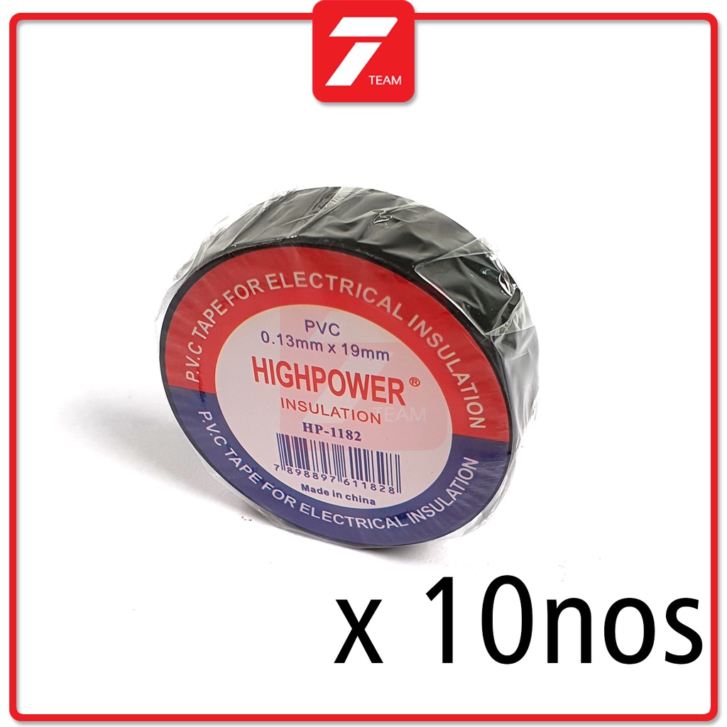 Highpower 10pc Heavy duty PVC Electrical Black Wire Tape | Shopee Malaysia