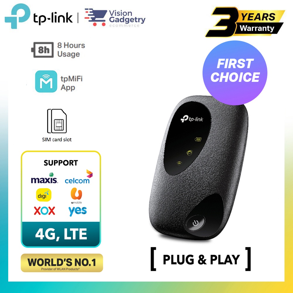 TP-Link M7200 Sim Card Mobile Mifi WiFi Router 4G LTE App Support ...