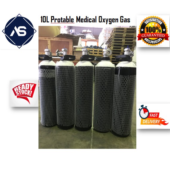 MED OXYGEN COMPRESSED GAS CYLINDER 10L (Incl.Med.Grade O2 Gas) | Shopee ...