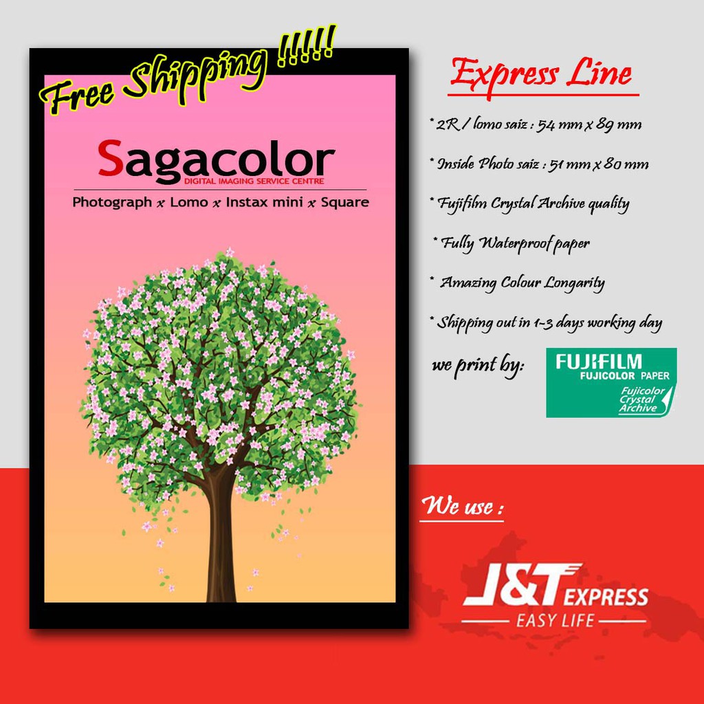 (2th Gen) Lomo Print @ 2R Saiz(10-100)(Black Frame) | Shopee Malaysia