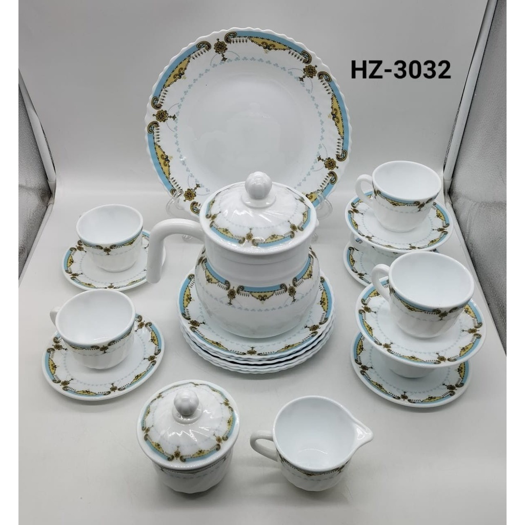 24pcs Set Pinggan Makan Petang/Set Pinggan Kaca Opal 24pcs | Shopee ...