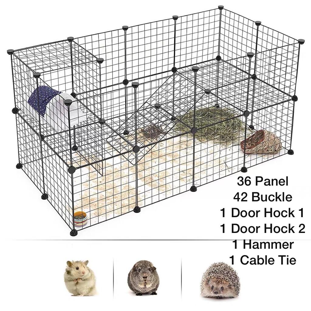 DIY Pet Cage Panel Pet Cats Dogs Rabbit Iron Metal Grid Cage Storage ...