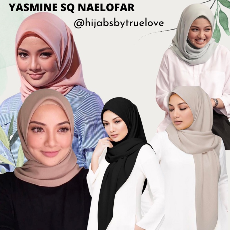 [naelofar] Yasmine Square Wool Chiffon - Original | Shopee Malaysia