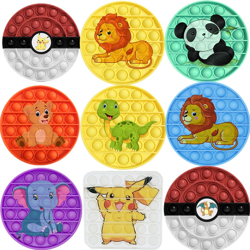 Many Pokemon Panda Wolf Animal Figures Pops Fidget Toys Charizard ...