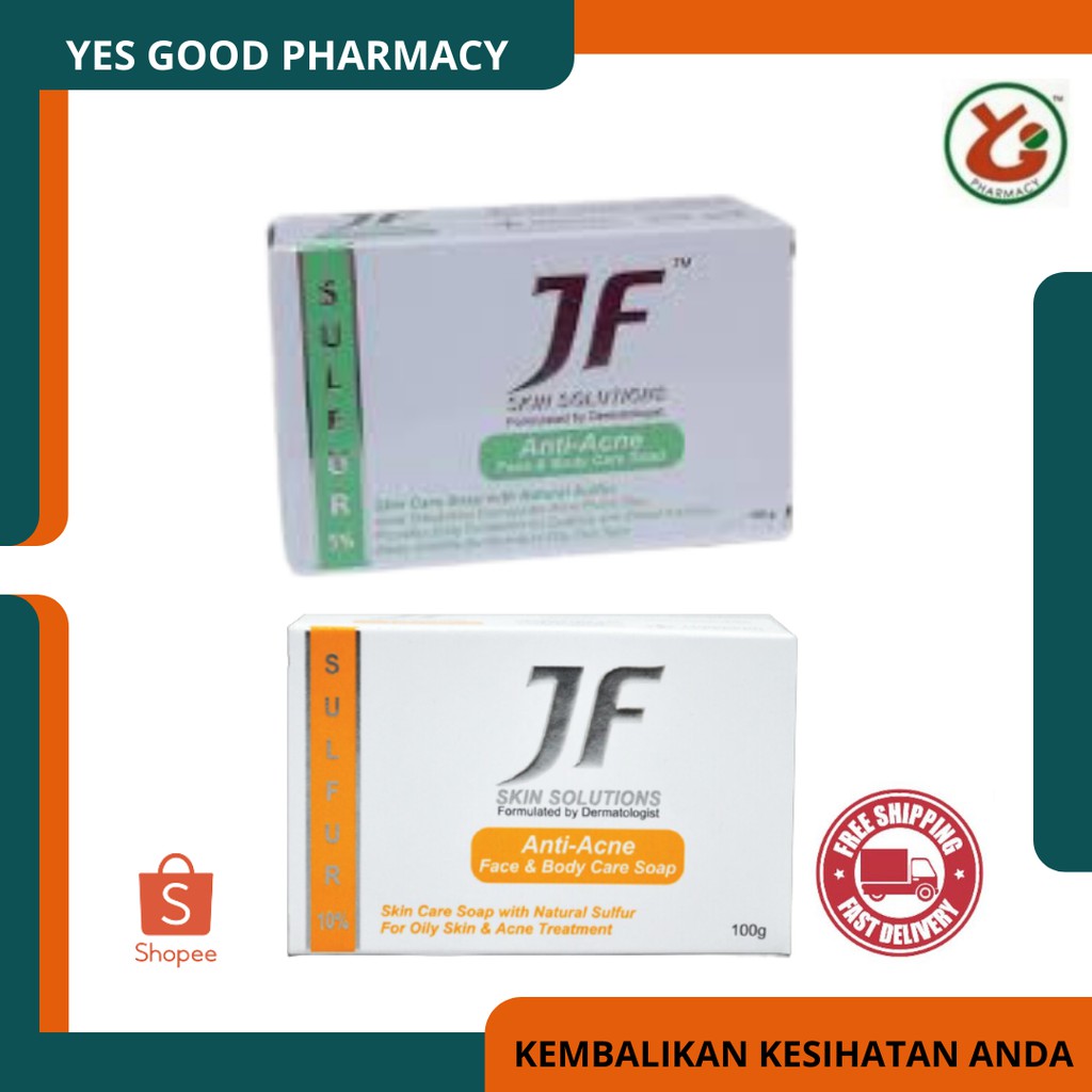 JF Skin Solution Anti Acne Sulphur Soap 5%/Sulphur 10% Face And Body ...