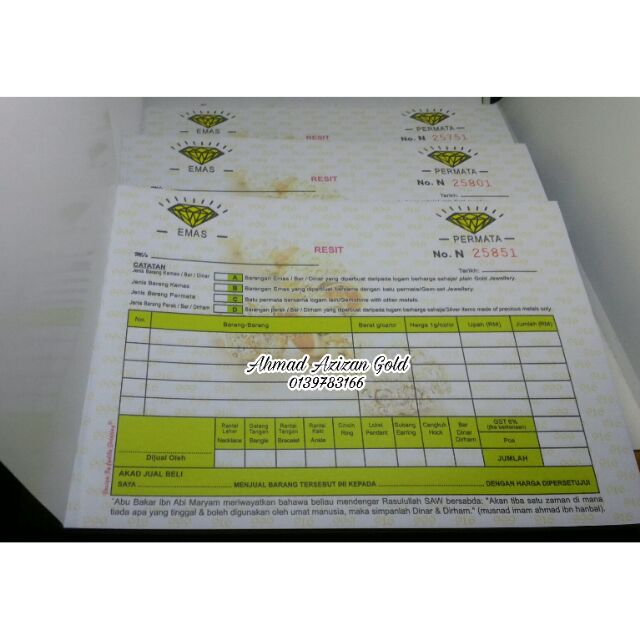 Buku Resit Emas & Permata ( Receipt Book ) | Shopee Malaysia