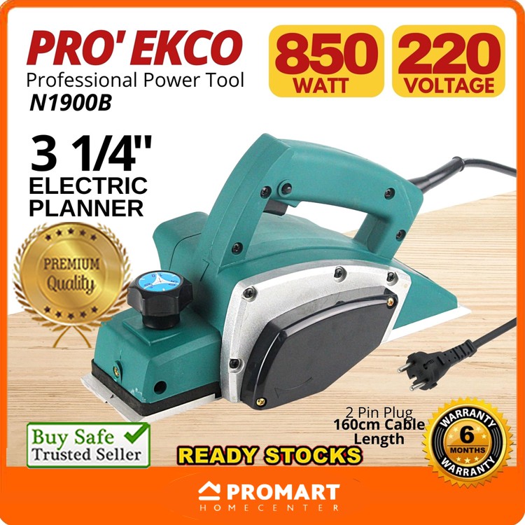 PRO' EKCO N1900B Corded Electric Wood Power Planer 850W 220V Ketam Kayu ...