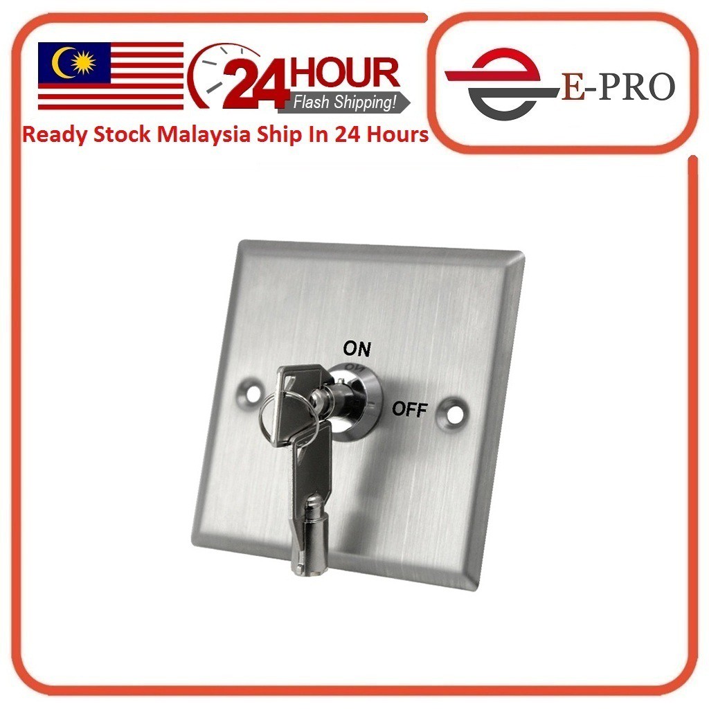 KEY SWITCH ON/OFF FOR DOOR ACCESS CONTROL STAINLESS STEEL WITH KEY ...