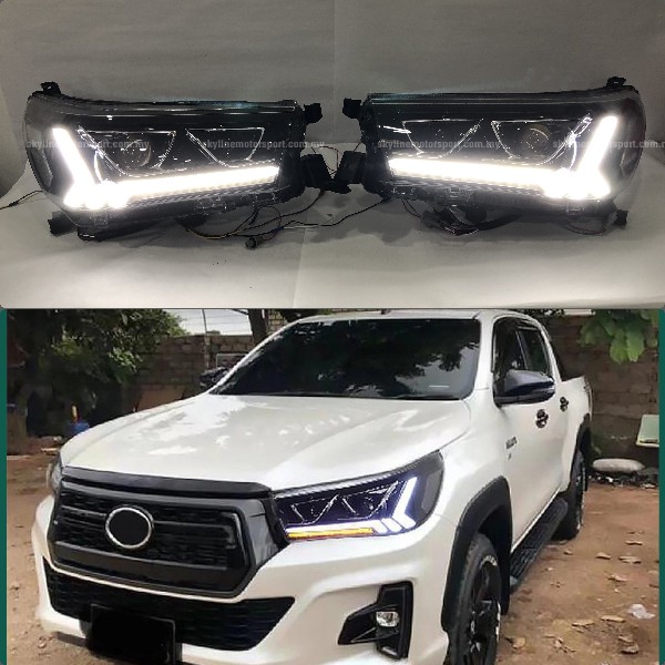 Toyota Hilux Revo Head Lamp For 2.4 Model Dual Projector DRL Led 2015 ...
