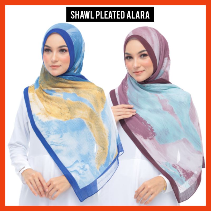 Shawl Pleated Halus Alara Instant Shawl Tudung Pleated Shawl Murah ...