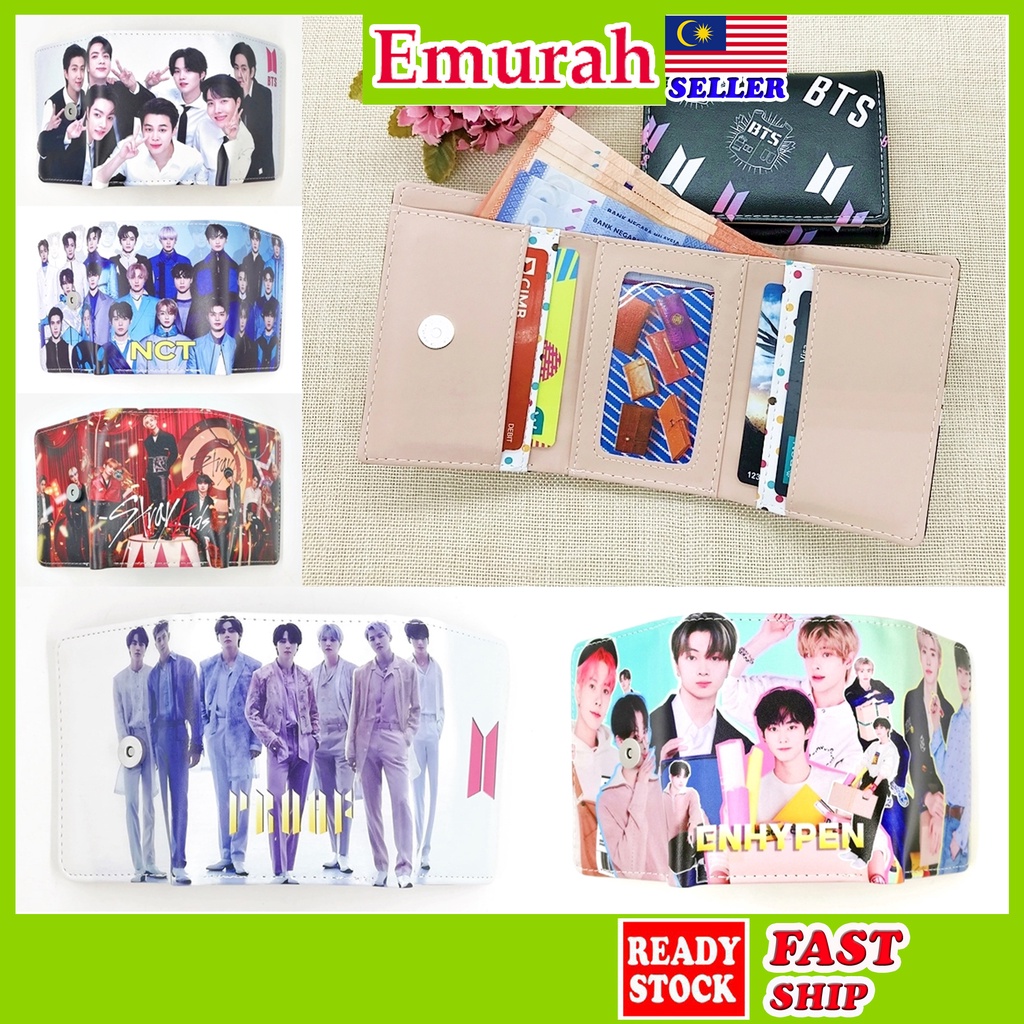 KPOP Wallet Purse 3 layer BT NC.T TXT Dompet Perempuan Wallet Women ...