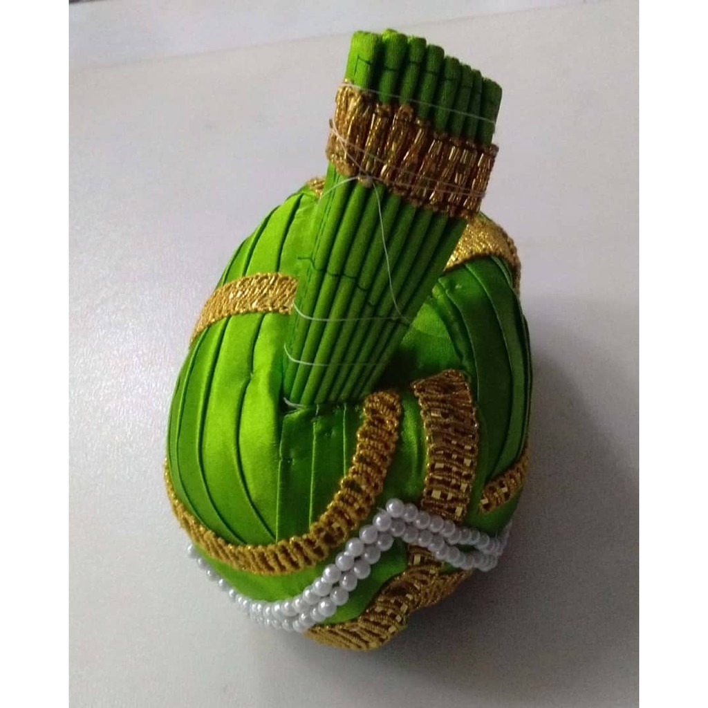 Thalapa / Embellished Art Silk Turban ( Medium size Swamy / Wedding ...