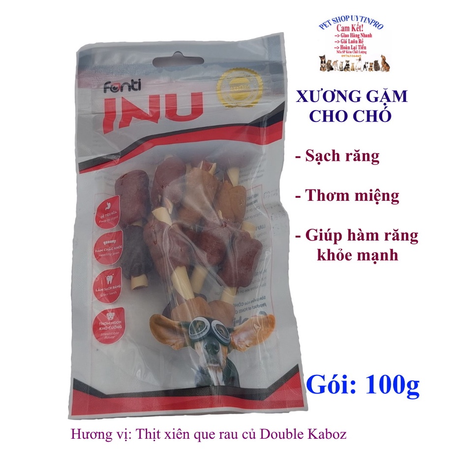 Fonti INU C10-1 Dog Chew Bone with Meat Flavor Double Kaboz Vegetable ...