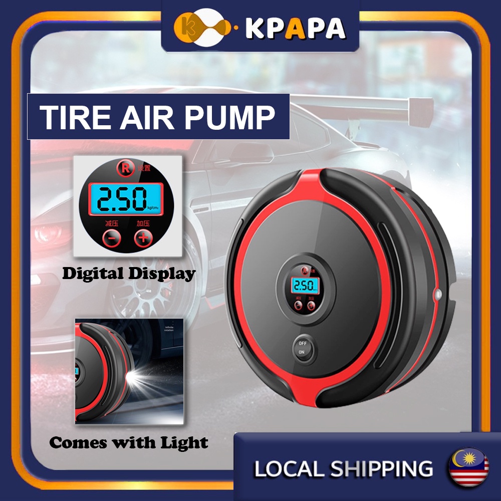Car Air Compressor Tire Copper Permanent Digital Display 12V ...