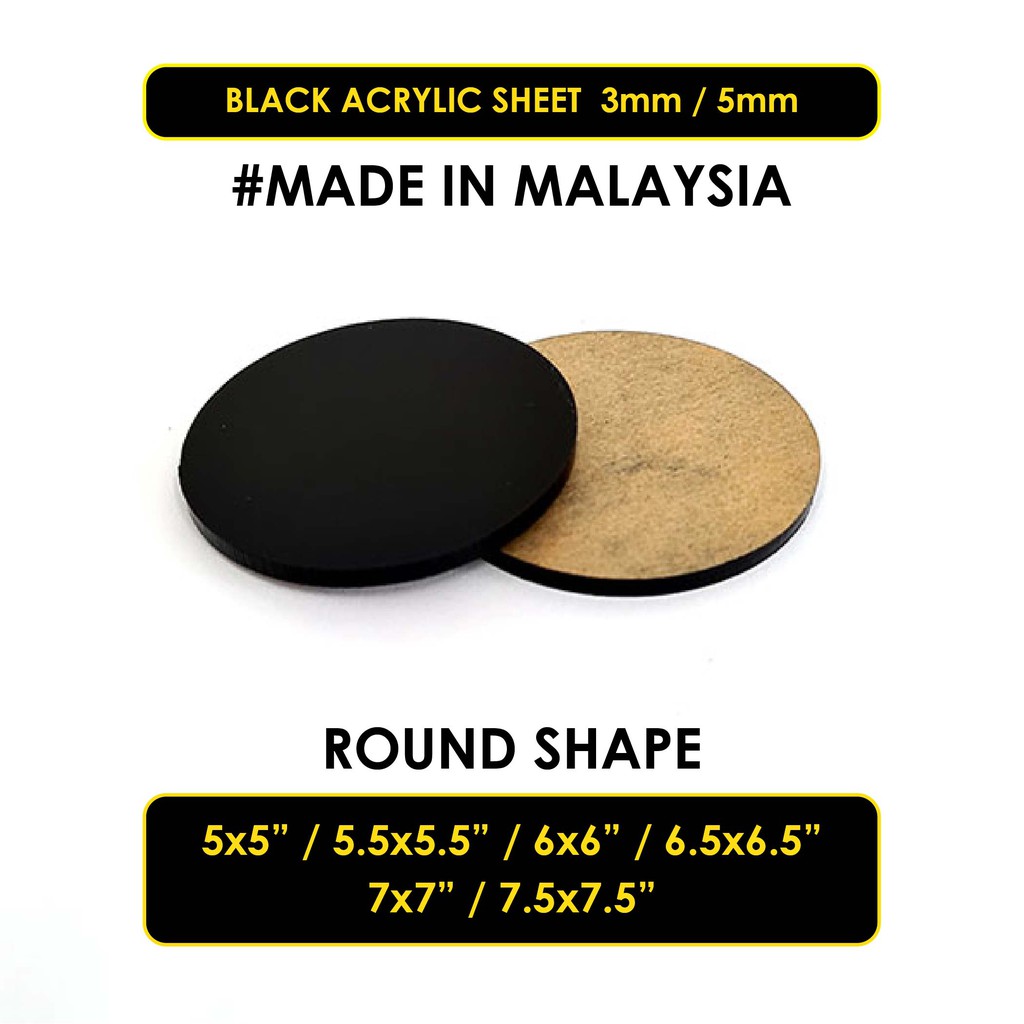 BLACK -ROUND SHAPE Acrylic Sheet/Transparent Acrylic Sheet 2mm/3mm/5mm ...