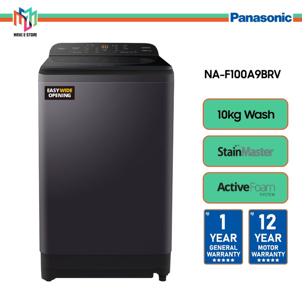 Panasonic Top Load ActiveFoam System Washing Machine (10kg) NAF100A9 ...