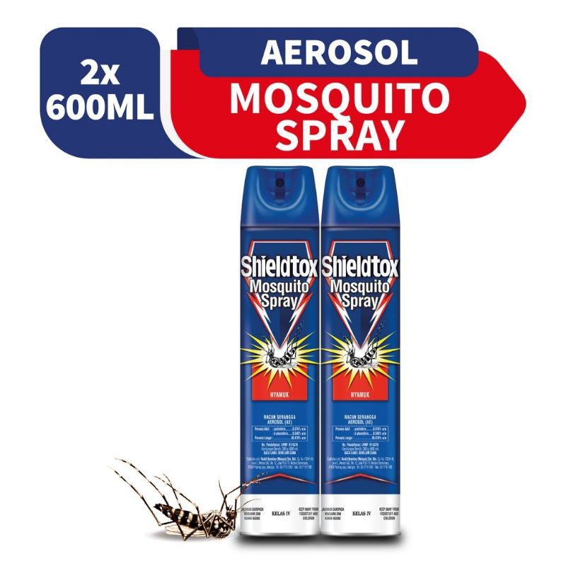 Shieldtox Mosquito Spray Aerosol (600ml x 2) [Value Pack] | Shopee Malaysia