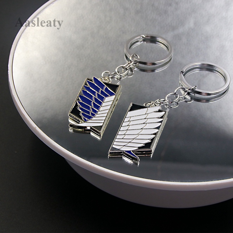 2pcs Attack On Titan Keychain Wings Of Liberty Freedom Scouting Legion ...