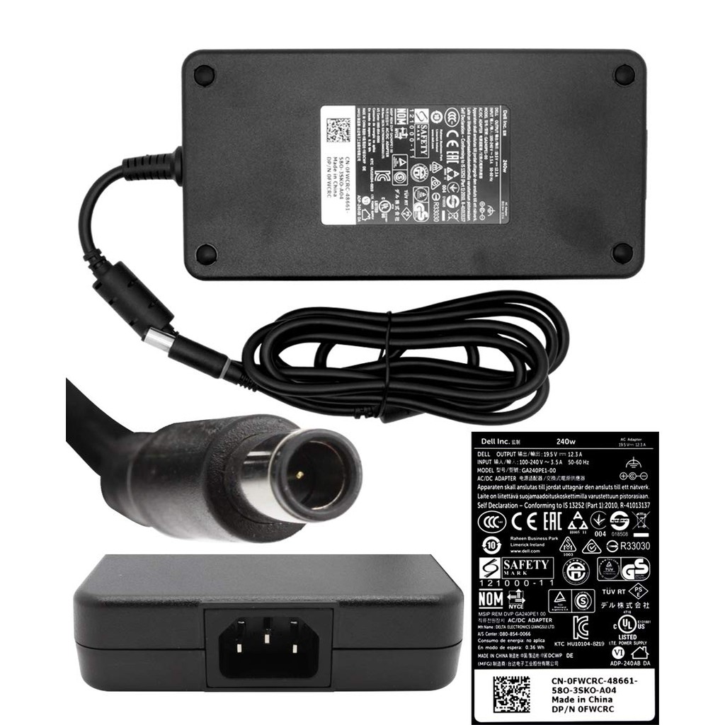 NEW Original Dell 19.5V 12.3A 240w Alienware Precision Latitude XPS Power Supply adapter charger ...