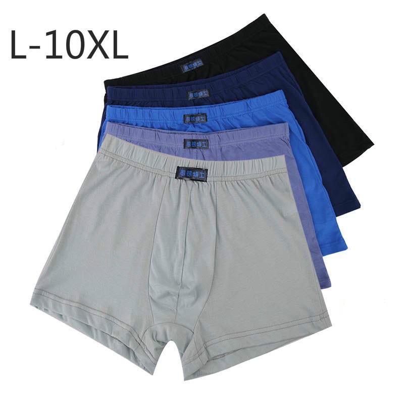 Men's Plus size boxer5XL 6XL 7XL 8XL 9XL 10XL boxer briefs cotton short briefs high-waist loose ...