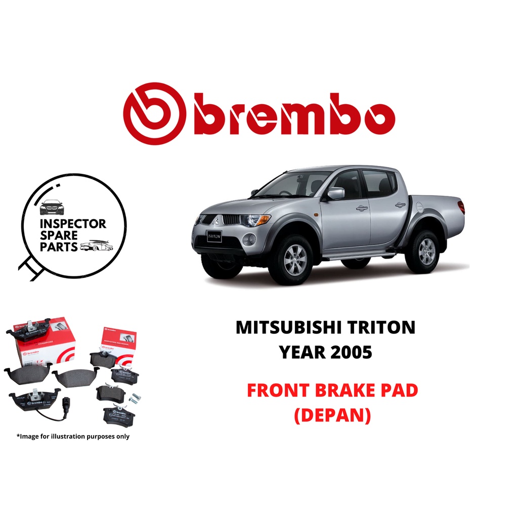 (RED-SHIM) 100% BREMBO MITSUBISHI TRITON 2005 YEAR MODEL FRONT BRAKE ...