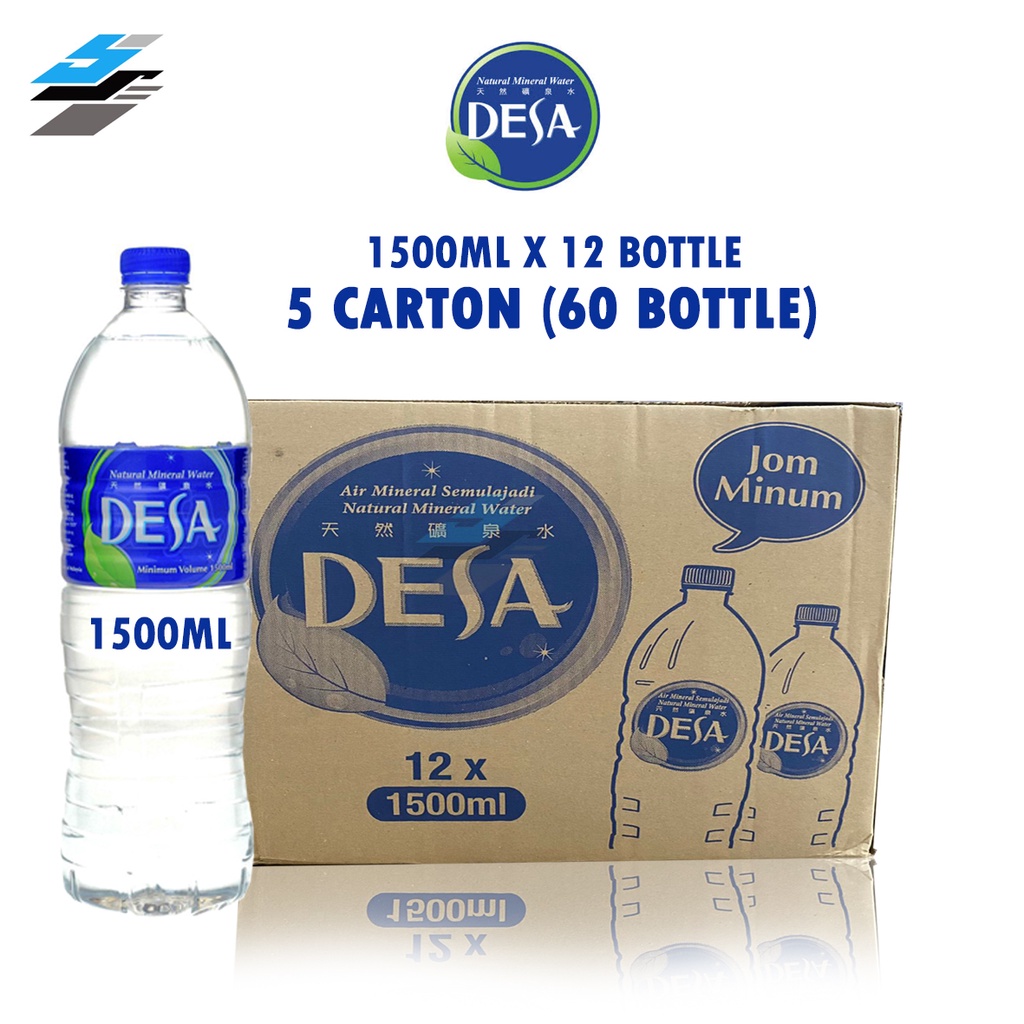 DESA Mineral Water 1500ml x 12 bottle x 5 carton (60 bottle) | Shopee ...
