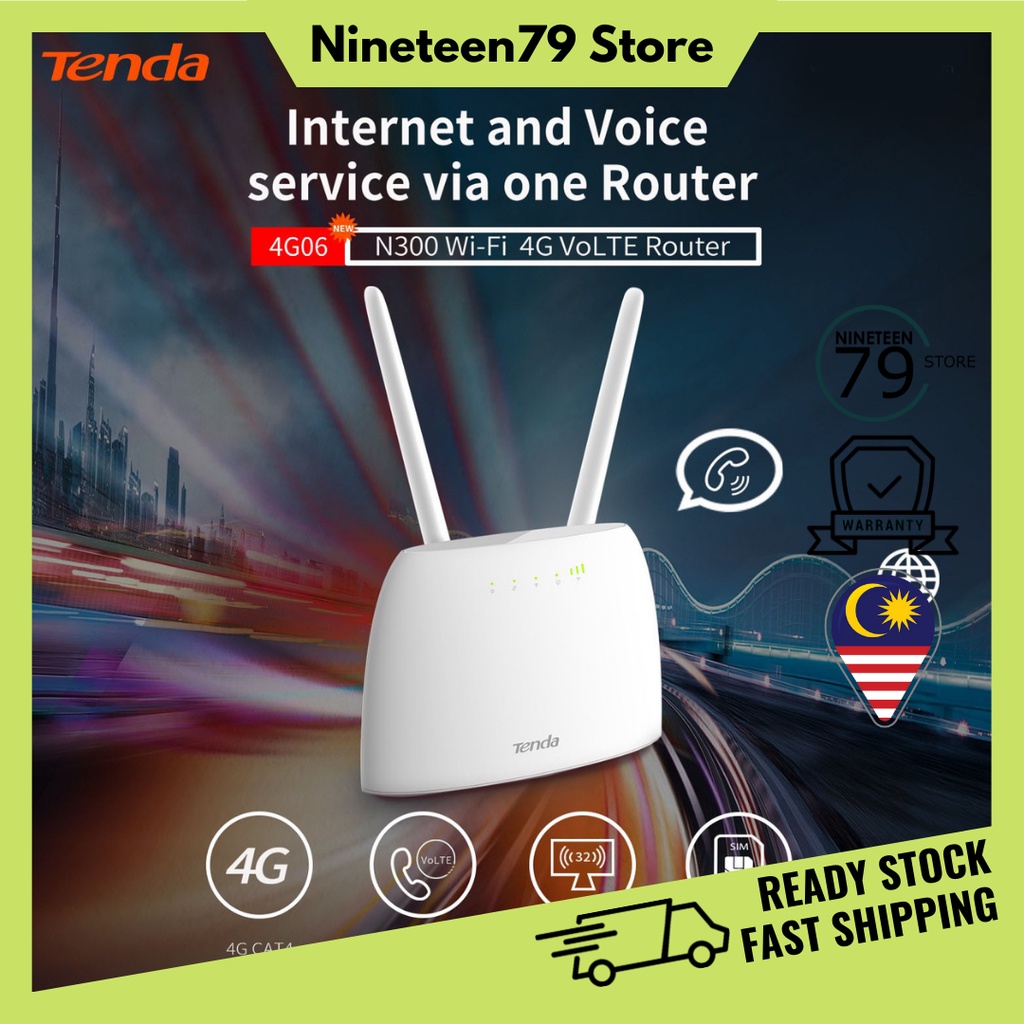 TENDA 4G06 N300 Wi-Fi 3G 4G VoLTE Router Wifi Modern Modem Router SIM Card Lite Wireless Voice ...