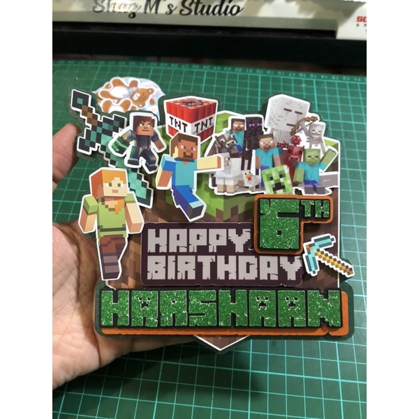 Minecraft cardstock cake topper | Shopee Malaysia