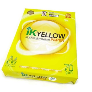 Ik Yellow A4 paper 450’s (70gsm) (10 Ream/Box) / Kertas A4 Ik yellow ...