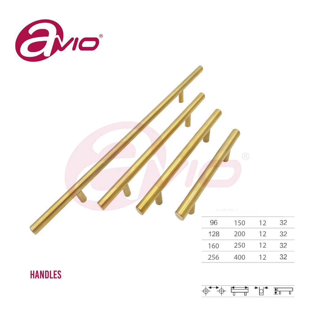 Avio T Bar Cabinets SUS201 Stainless Steel Brass Gold Cabinet Handle ...