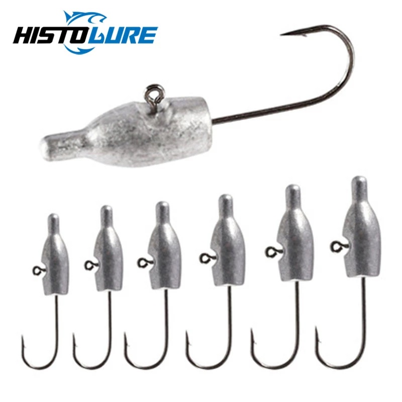 Jig Head Hook 10pcs AJING Fishing Hook Barbed Hook Trout Soft Lure ...