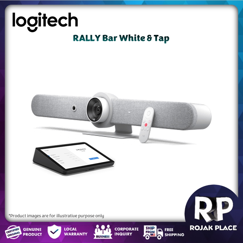 LOGITECH Rally Bar 4K Ultra HD Video Bar with Logitech Tap with Cat5e ...