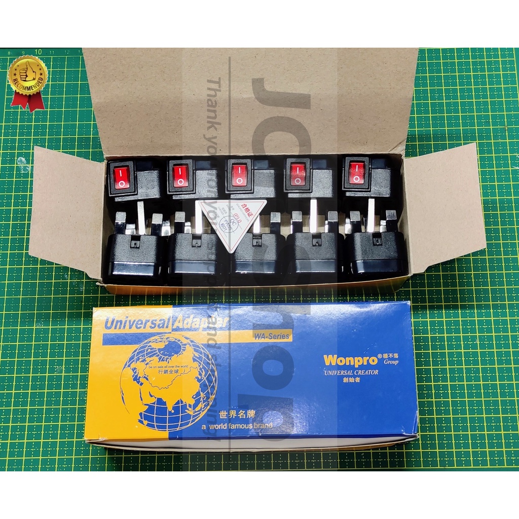 Wonpro Universal Travel Adapter Socket with Switch | Shopee Malaysia