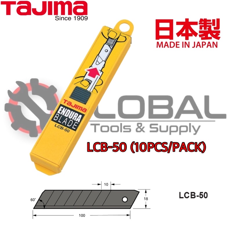 🇲🇾 READY STOCK 🇲🇾 TAJIMA HEAVY DUTY REPLACEMENT BLADE / SNAP BLADE LCB-50 (18MM HIGH CARBON ...