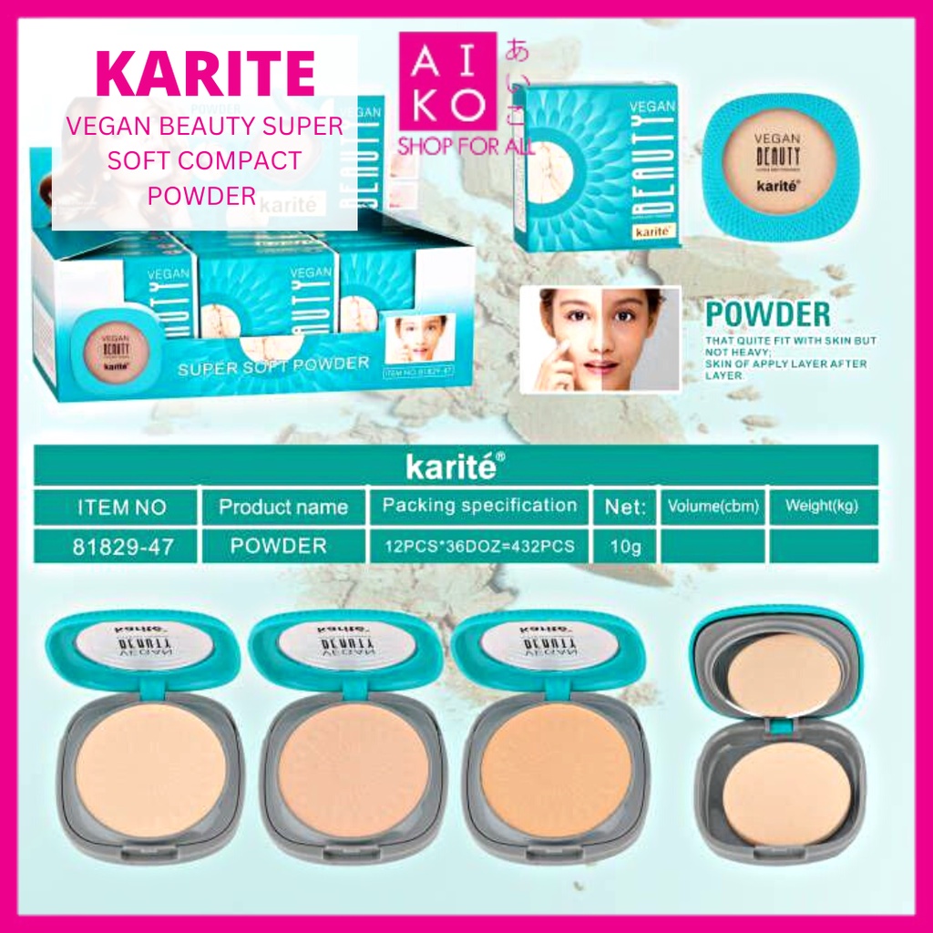 (AIKO) KARITE VEGAN BEAUTY SUPER SOFT COMPACT POWDER 1PCS | Shopee Malaysia