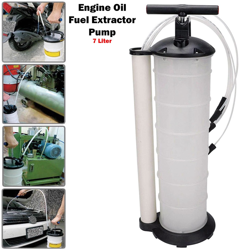 [Local Ready Stock] 7L Engine Oil Fuel Extractor Pump Manual Suction Vacuum Petrol Fluid ...