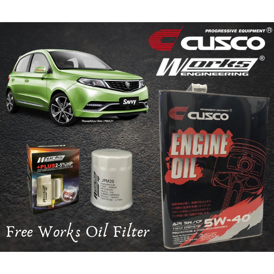 PROTON SAVVY 2005-2010 CUSCO JAPAN FULLY SYNTHETIC ENGINE OIL 5W40 SN ...