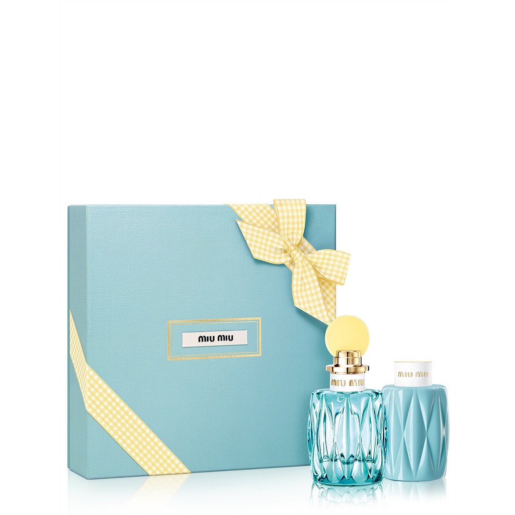Miu Miu L'eau Bleue Women 100ml Parfum + 100ml Body Lotion Giftset (EDP) | Shopee Malaysia