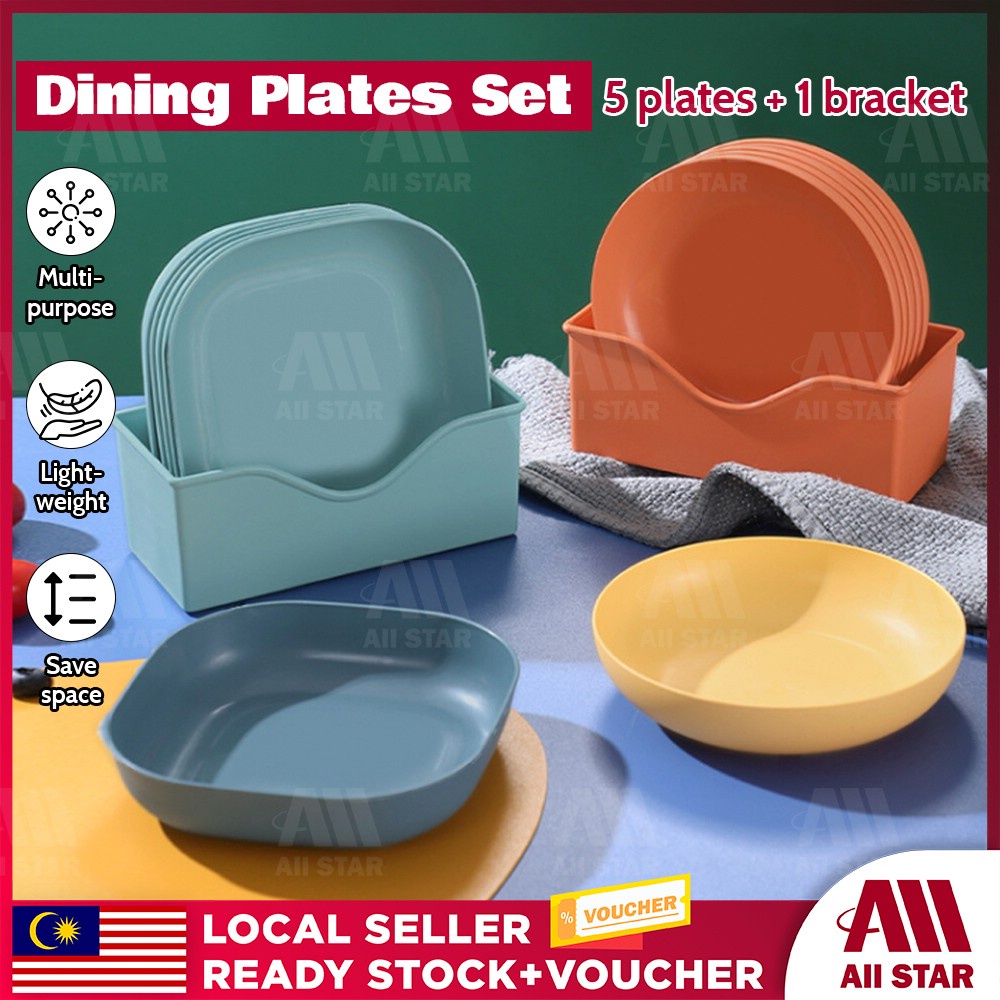 ALLSTAR 5+1 Set Dinner Plate Set Dinnerware Set Pinggan Plastik Pinggan ...