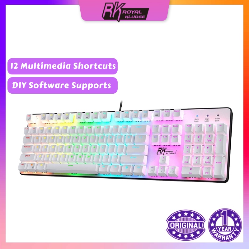 RK ROYAL KLUDGE RK920 USB DIY LED RGB Full Size Gaming Mechanical ...