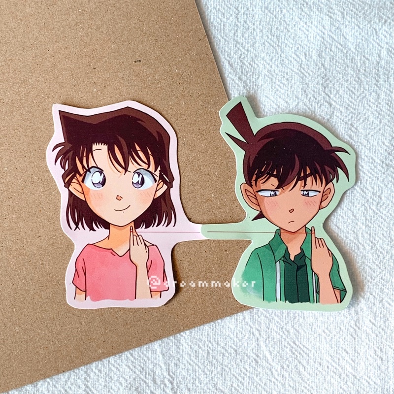 Conan x Ran sticker flakes waterproof detective conan cute anime ...