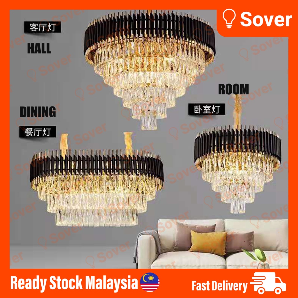 👑LUXURY CRYSTAL👑 POST Modern LED Chandelier /Lampu Hiasan Ceiling ...