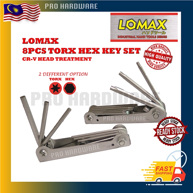 LOMAX 8PCS Allen Key Folding Hex Wrench Set Allen Key Hexagon Furniture ...